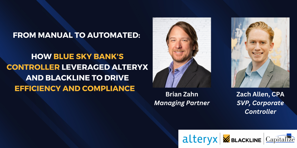 How Blue Sky Bank's Controller Leveraged Alteryx and BlackLine